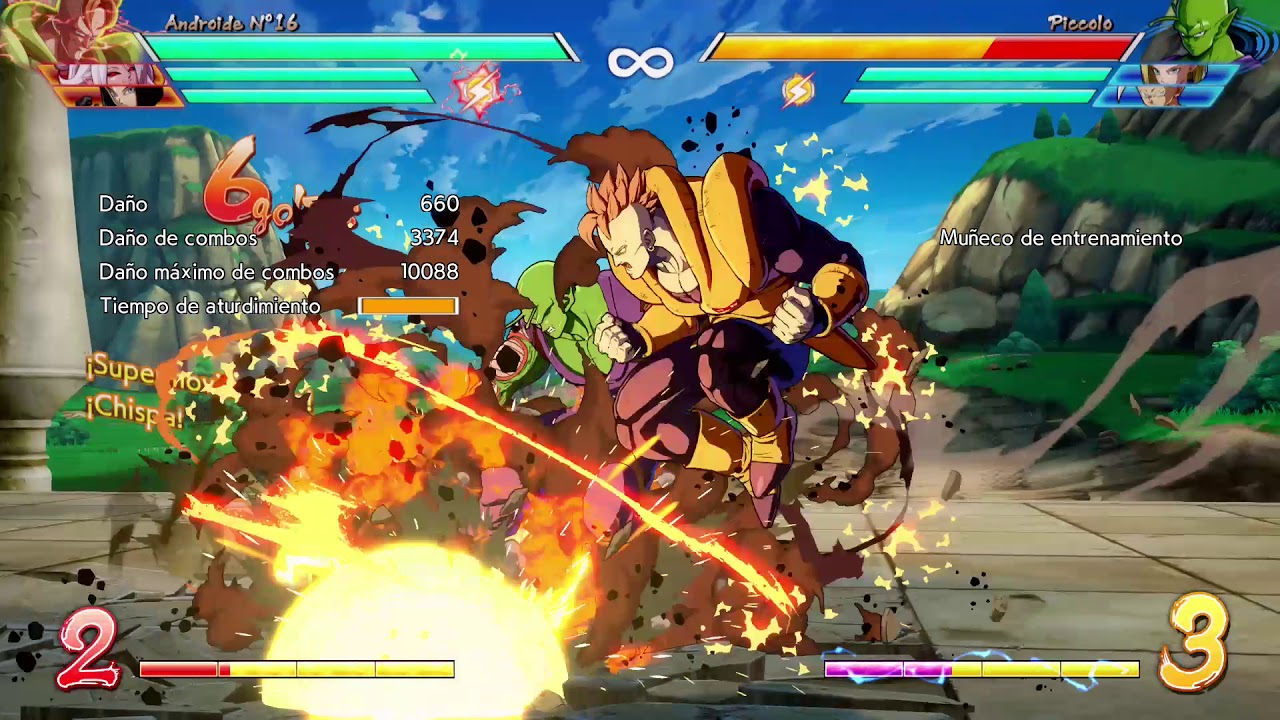 Dragon ball fightersz A16,A21 y A17 100% damage - YouTube