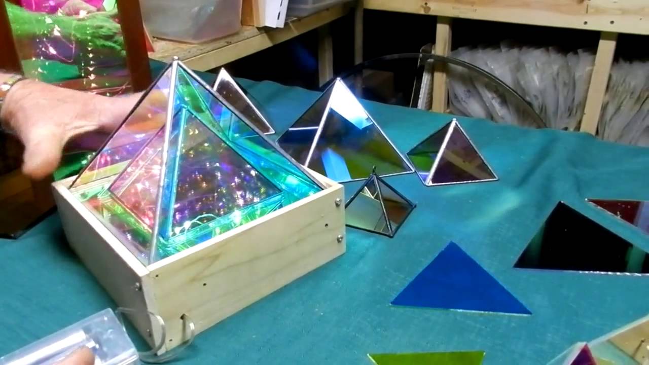 Dichroic Boro Glass Infinity Mirror Effect Pyramids 004 - YouTube
