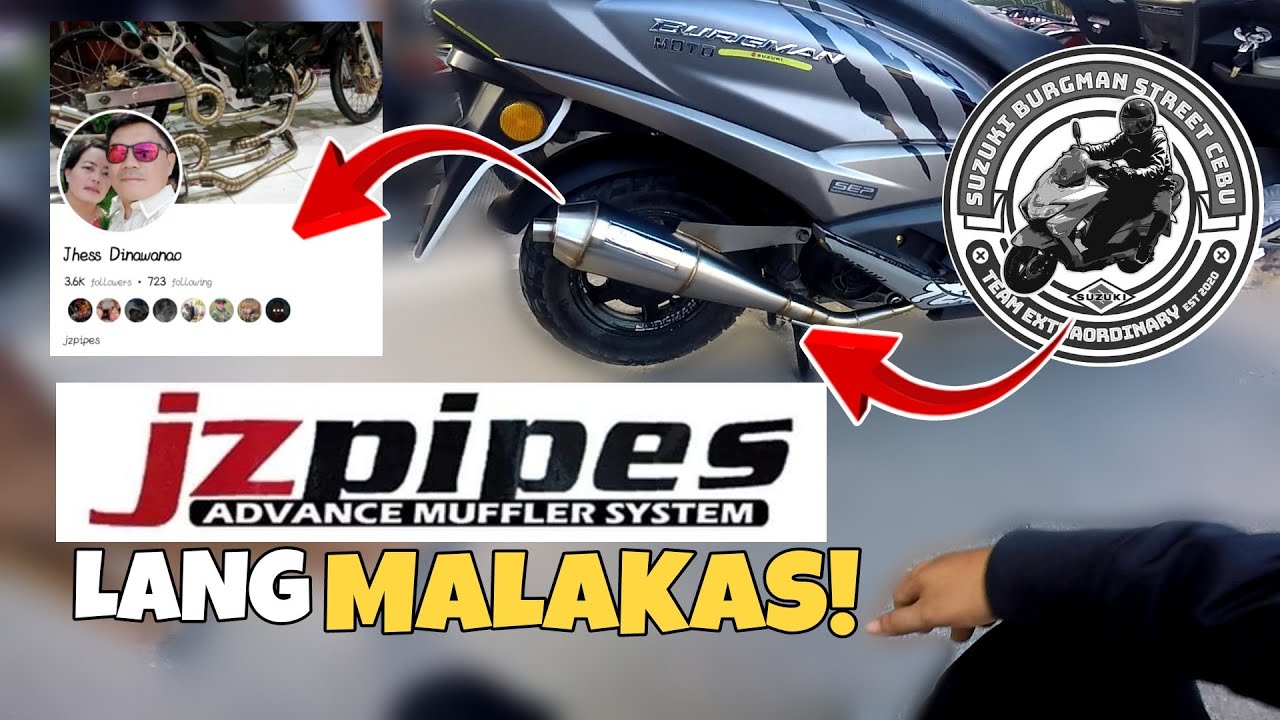 SILENT Powerpipe sa Suzuki BURGMAN STREET 125 | JZ PIPES - YouTube