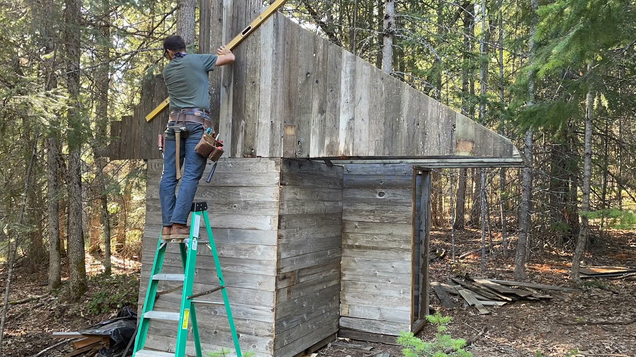 Off grid cabin builds & homesteading EP. 14 | Reclaimed office SHACK ...