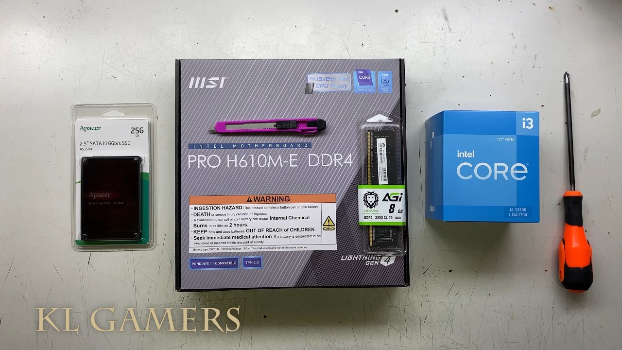 intel Core i3 12100 msi PRO H610M-E DDR4 Apacer SSD Simple Matrix PC ...