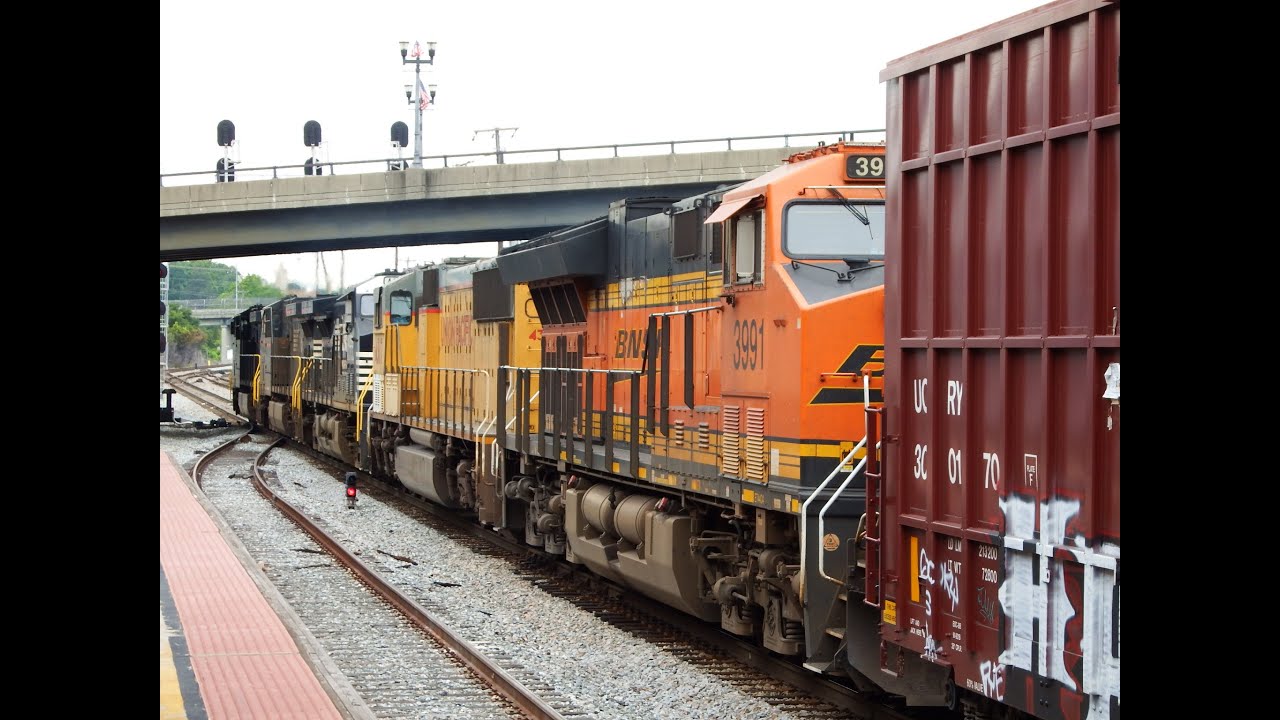 *RARE* 3 Different Railroads on the same Train Cruise by and another Train comes up the Rear ...