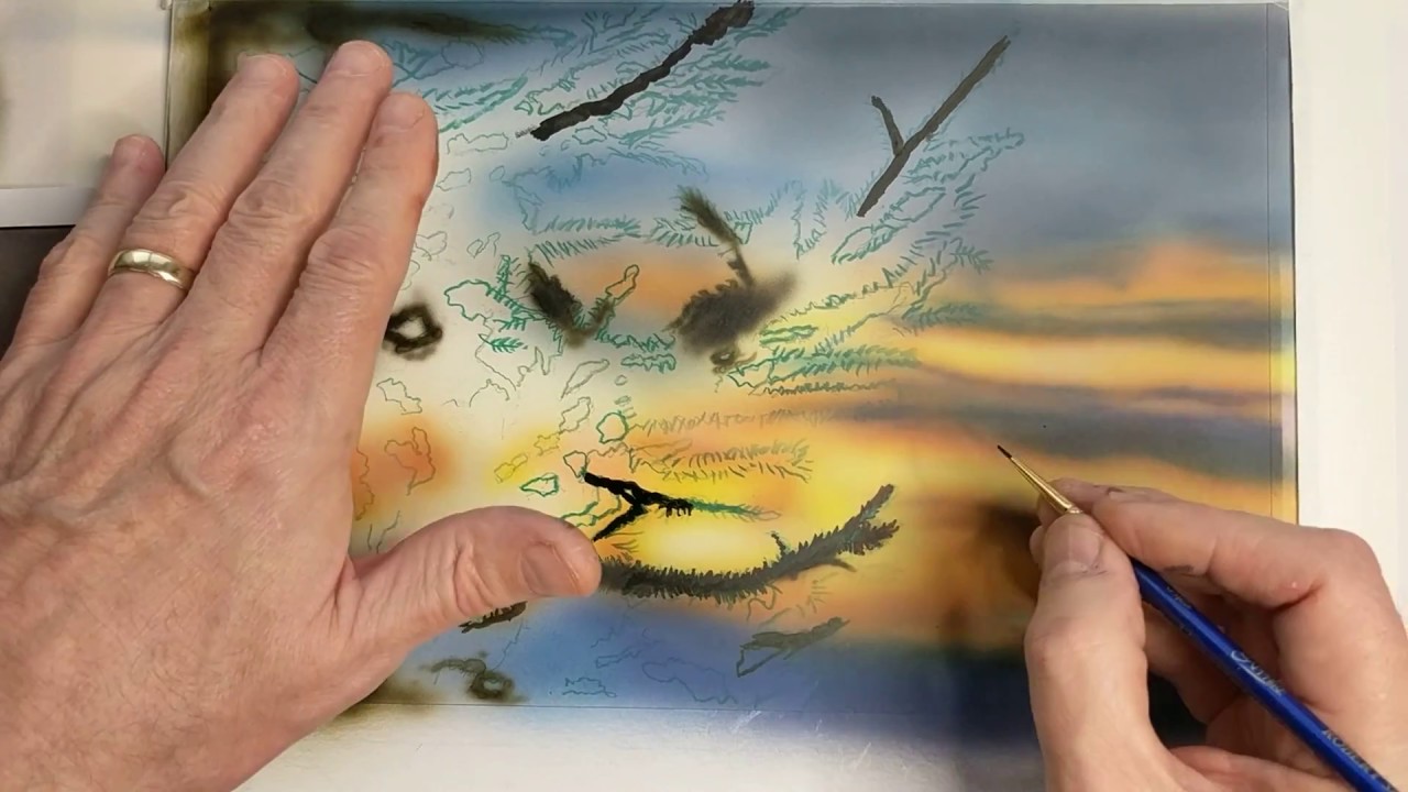 Part 5 How to paint a photorealistic sunset using an airbrush - YouTube