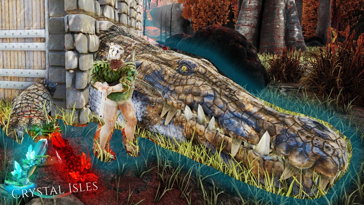 ARK CRYSTAL ISLES #43 - O MAIOR Crocodilo do ARK! - YouTube