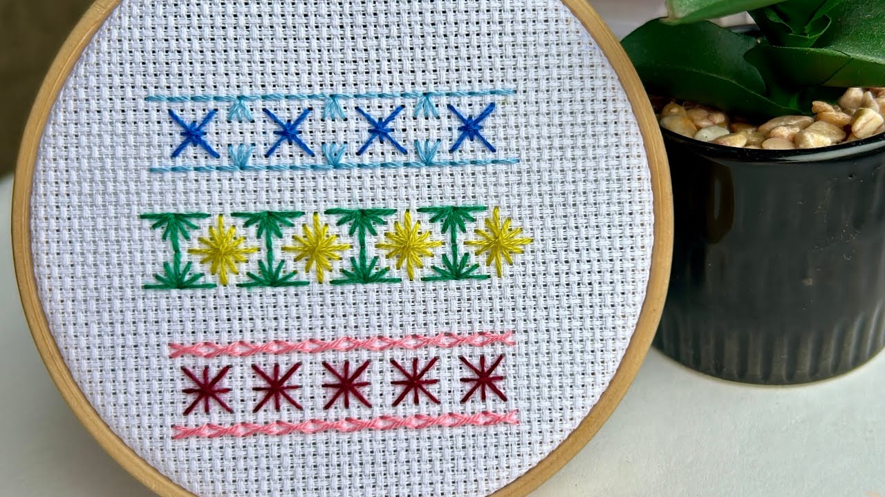 Borders Cross Stitch Embroidery, Handkerchief Design Ideas, Sampler ...