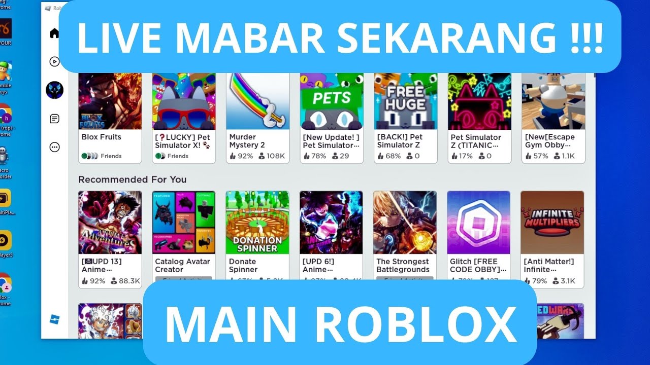 MABAR GAME ROBLOX RANDOM YUK !!! / ROBLOX LIVE INDONESIA !!! - YouTube