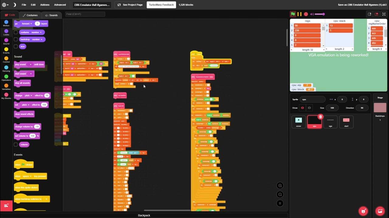 First i386 Emulator in Scratch - YouTube
