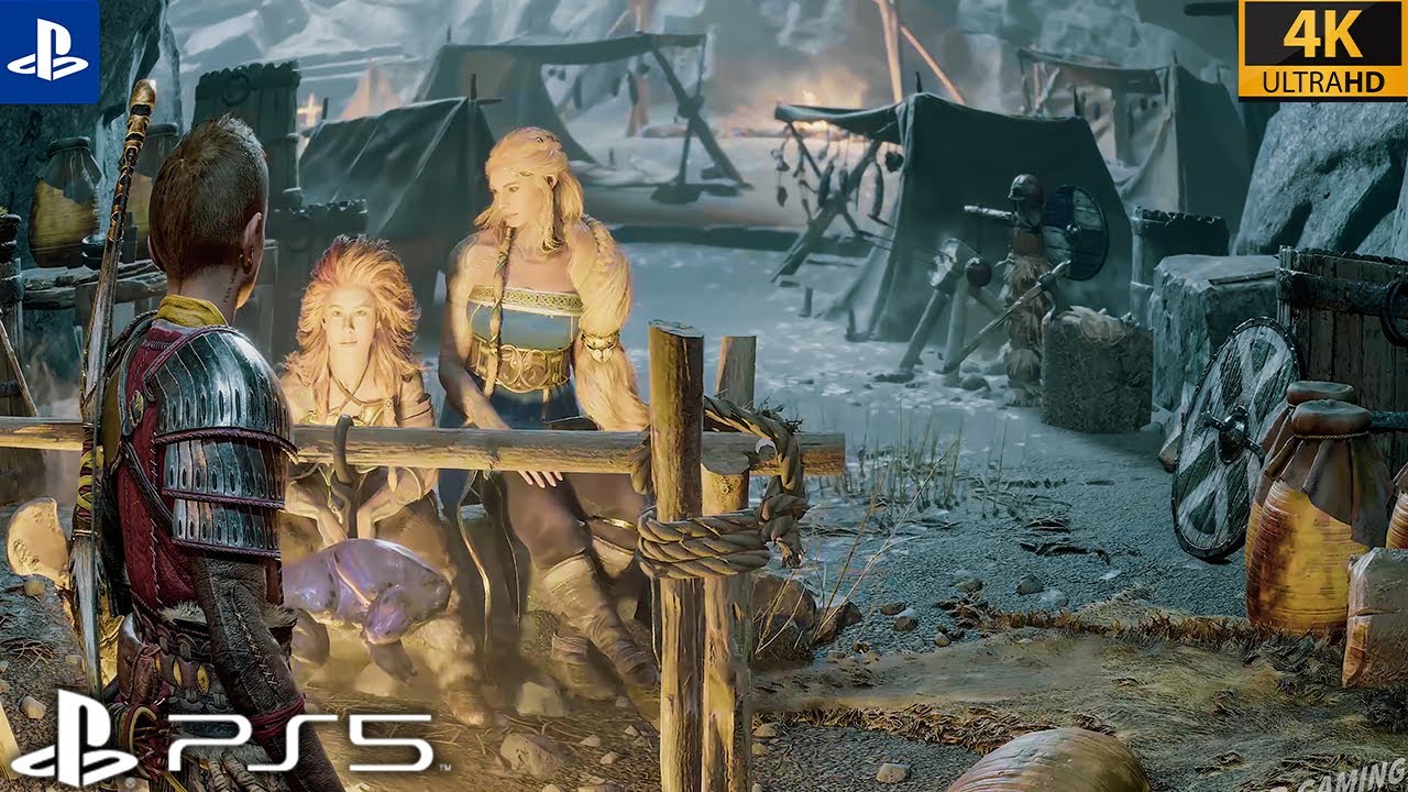 Atreus Thrud and Sif after Thor's death - God of War Ragnarok - YouTube