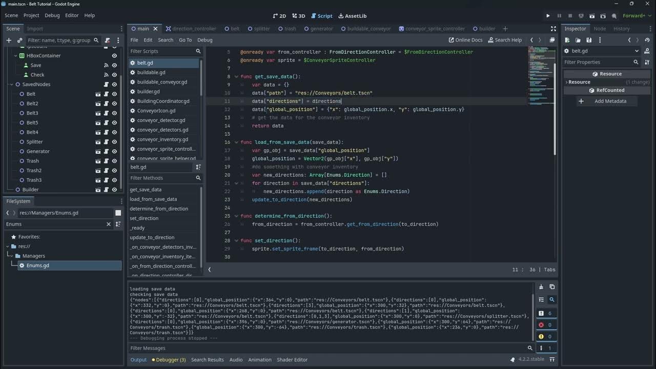 Godot tutorial: Save and Load Conveyors - YouTube
