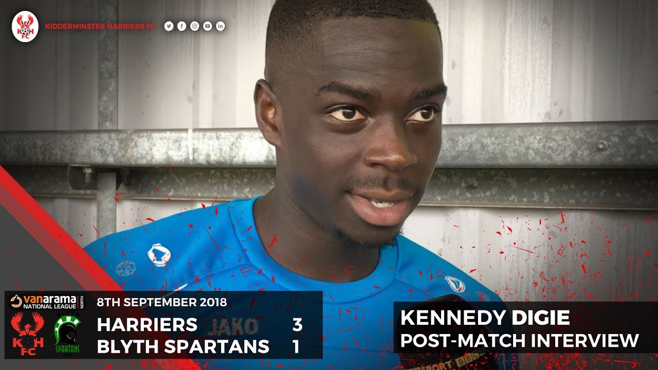 Kennedy Digie post-match: Harriers 3-1 Blyth Spartans 08/09/18 - YouTube