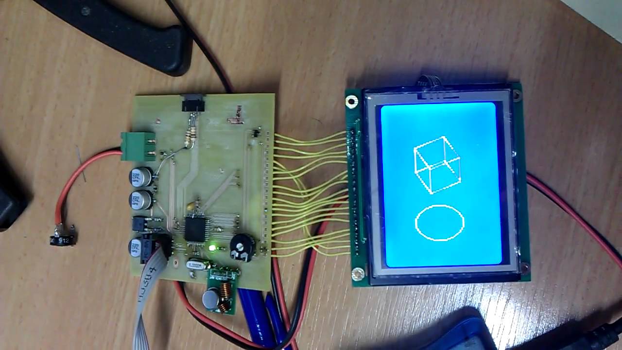 ATMEGA32 on KS0108 LCD - YouTube