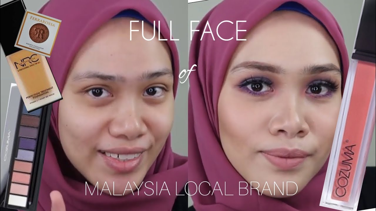 FULL FACE USING LOCAL BRAND MAKEUP (MALAYSIA) - YouTube