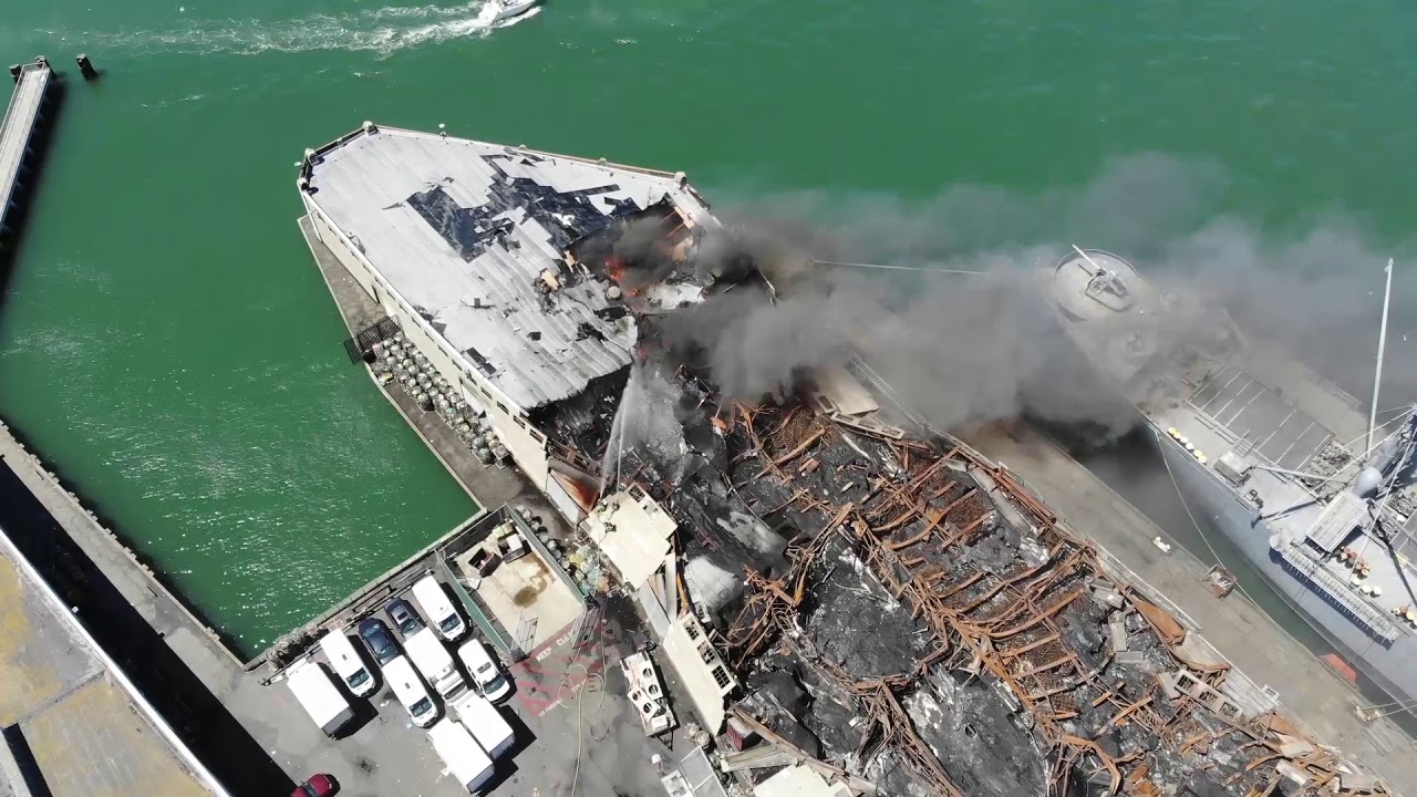 San Francisco Pier FIRE REIGNITES - YouTube