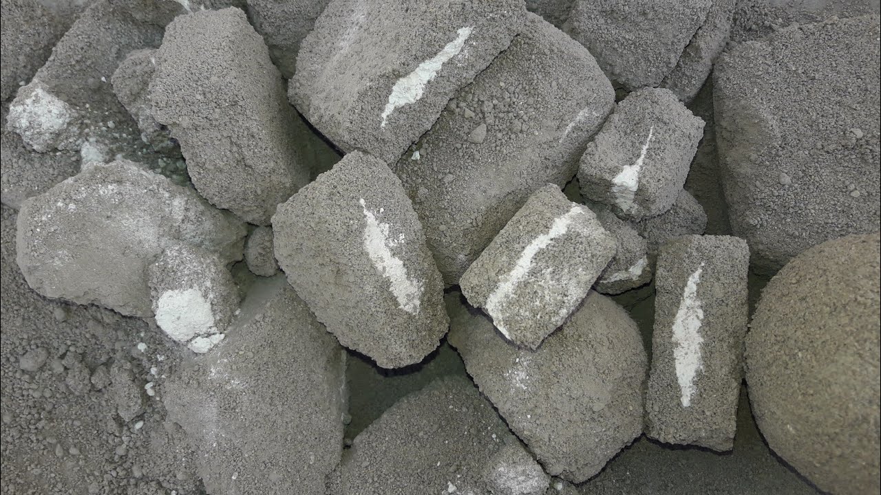 Asmr :White Powder ln Sand Cement Bricks || Asmr Cement Crumbling 💕 ...