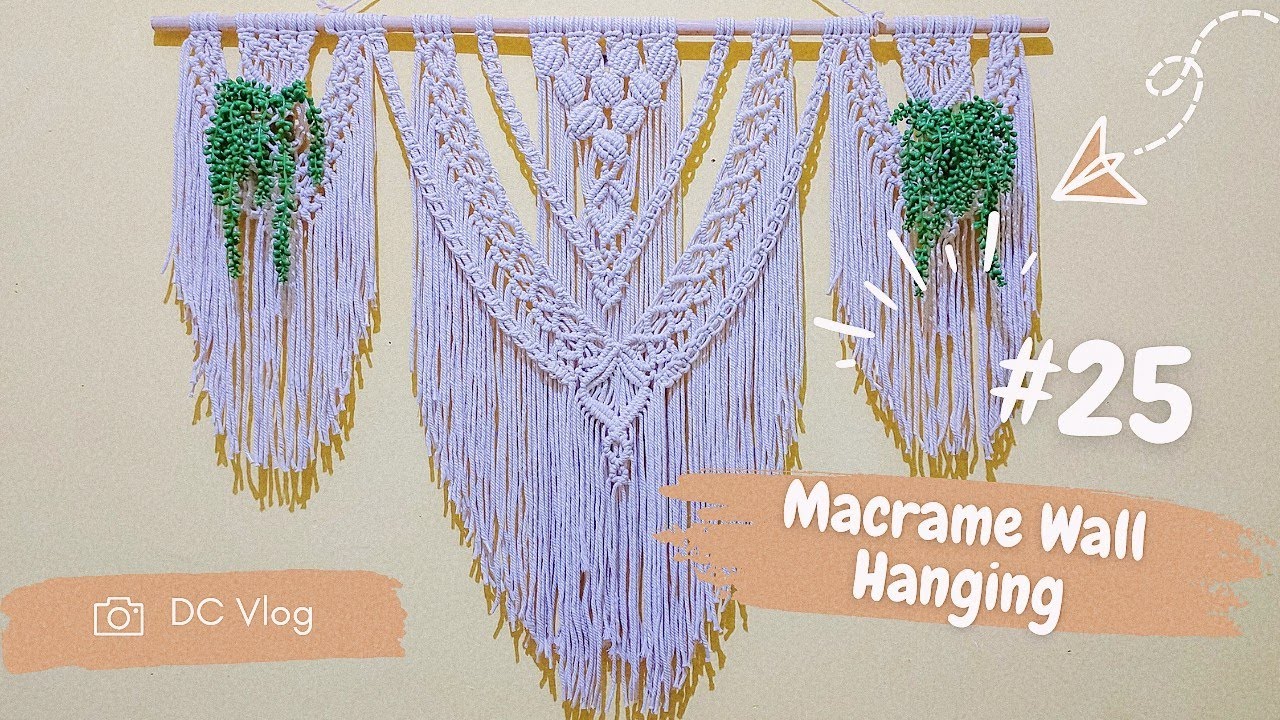 Tutorial Makrame #25 || DIY Macrame Simple || Makrame Hiasan Dinding ...