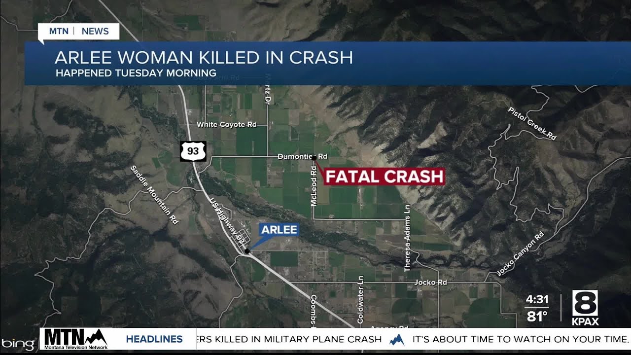 Woman killed in early Tuesday crash near Arlee identified - YouTube