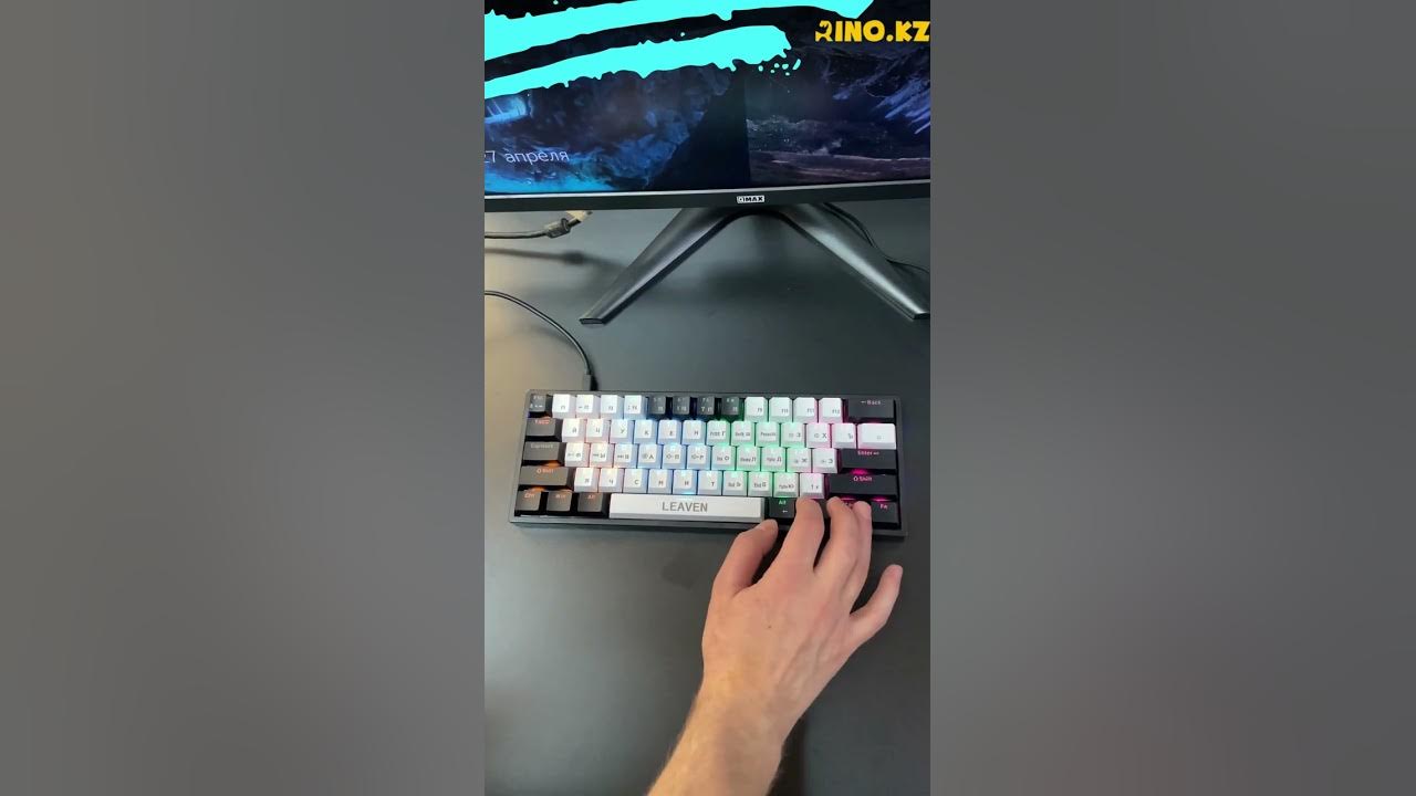 Игровая механическая клавиатура LEAVEN K620 Red Axis Switch Черно-белая ...