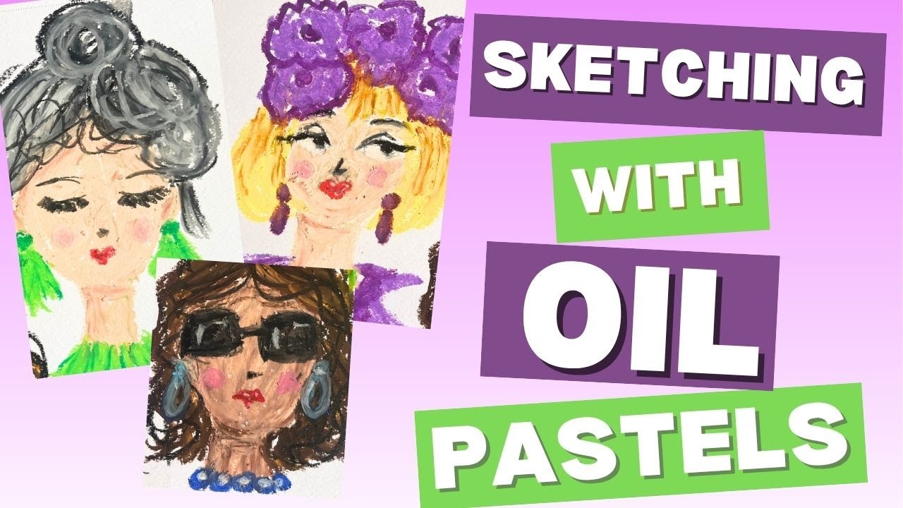 Sketching faces for the first time with oil pastels - YouTube