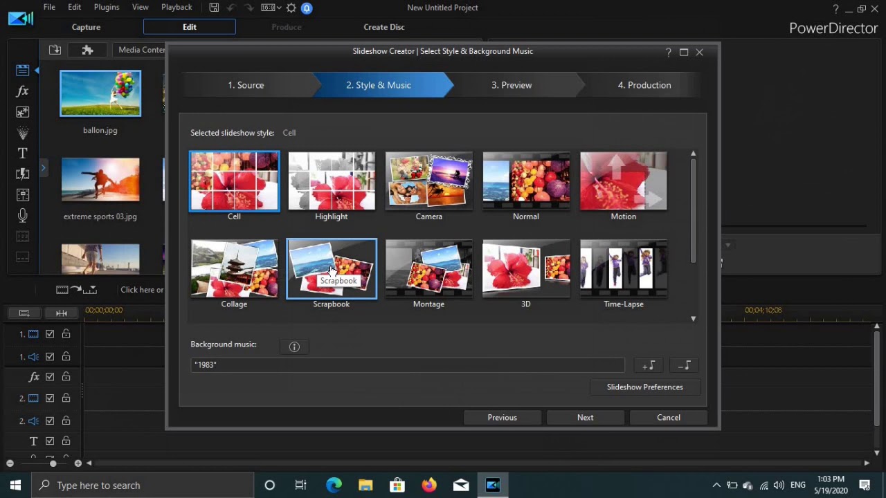 How to make photos slideshow in powerdirector 18 - YouTube