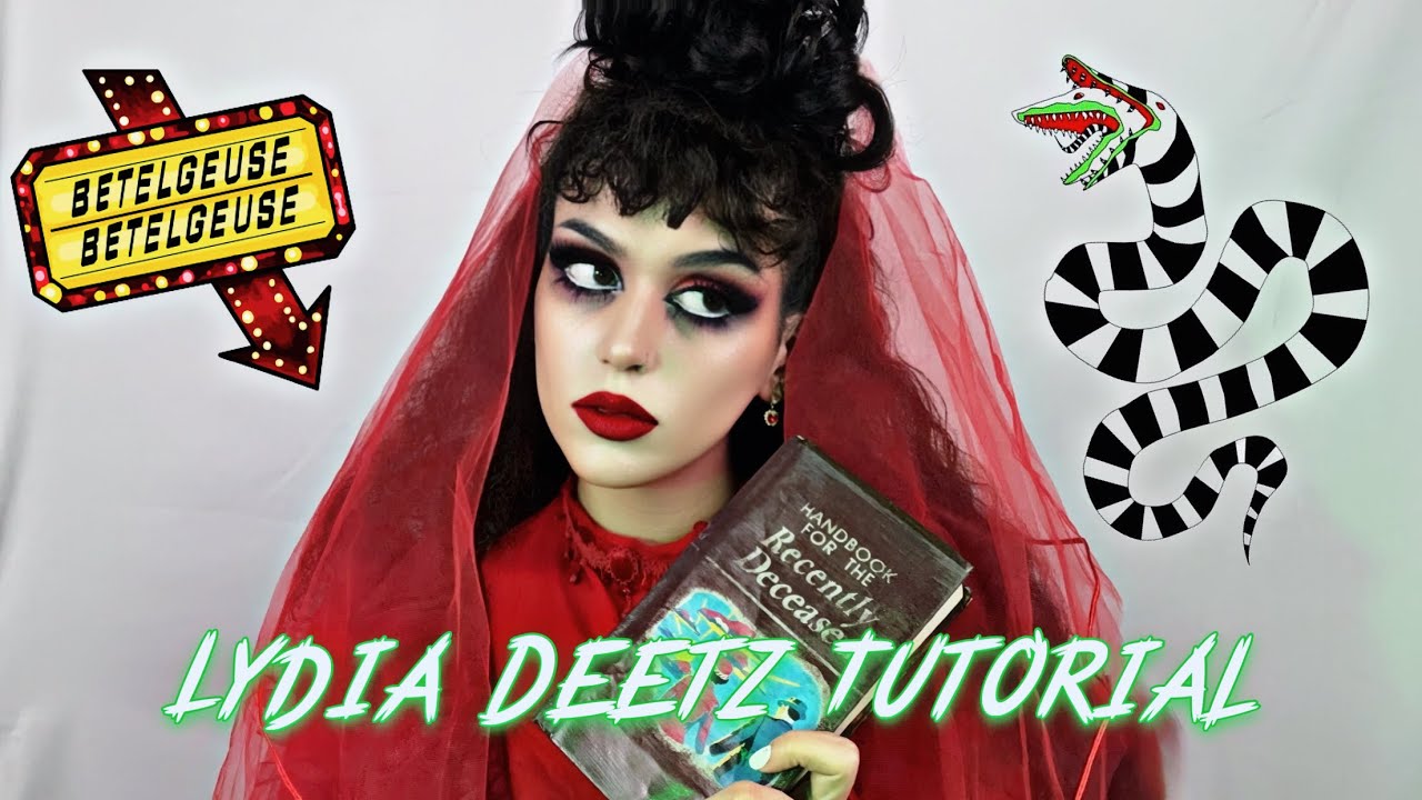 ‘Beetlejuice’ Lydia Deetz Makeup Tutorial 🪲// DEKXDA - YouTube