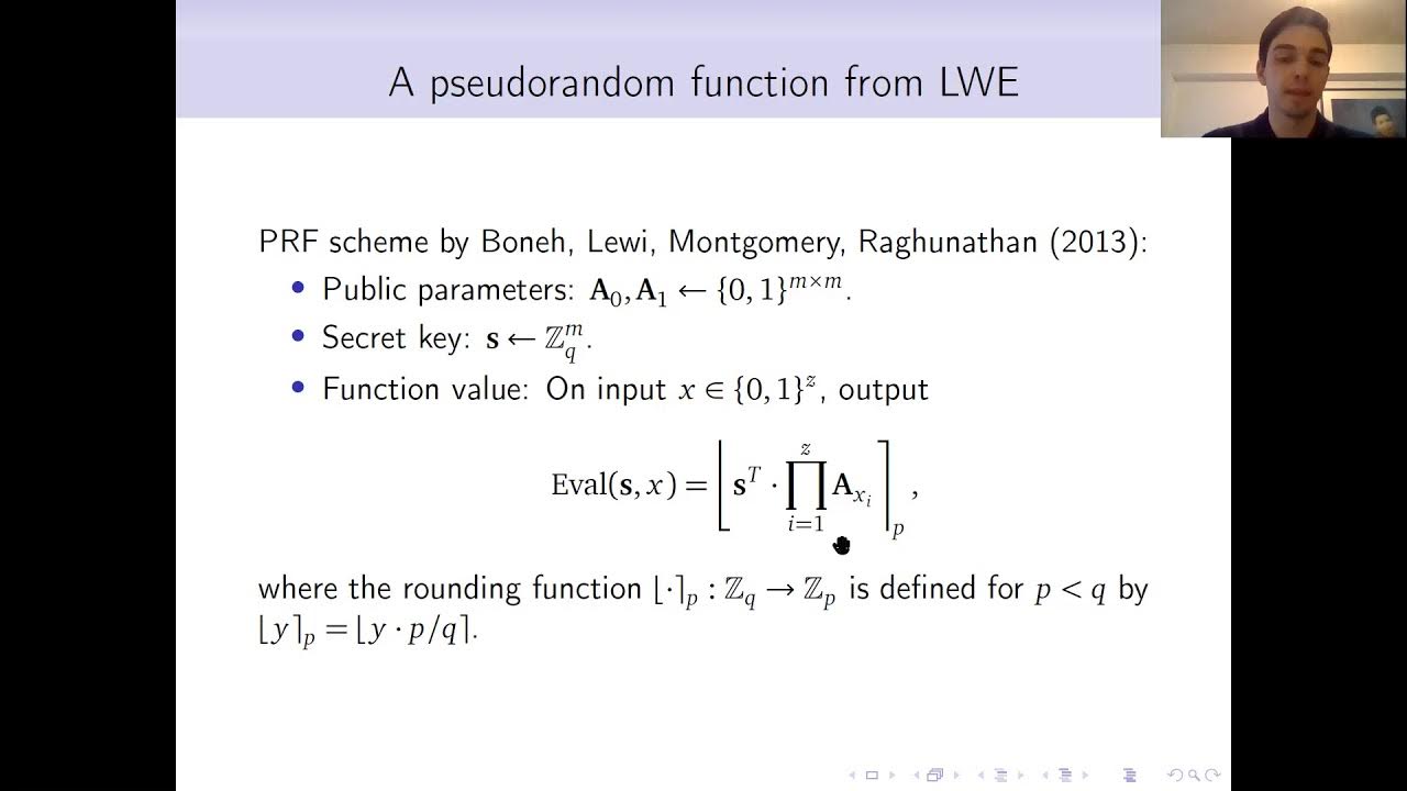 "Private constrained pseudorandom functions with succinct keys" (Pedro Capitão at WSM 2021 ...