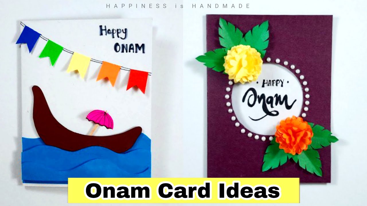 2 Easy Onam Card Ideas | Onam Greeting Card | How to make Onam Card ...