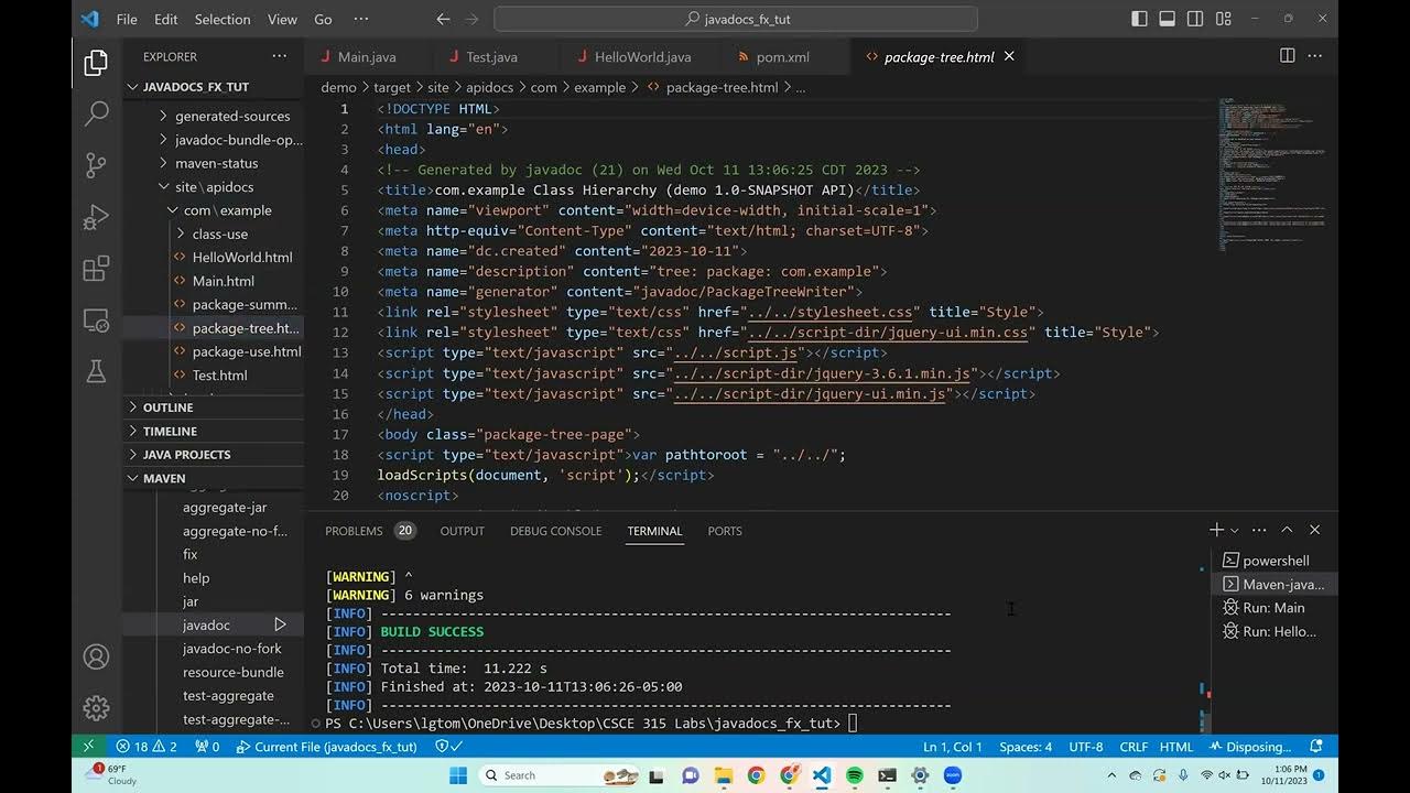 How To: Generate Javadocs for JavaFX project using VSCode and Maven - YouTube