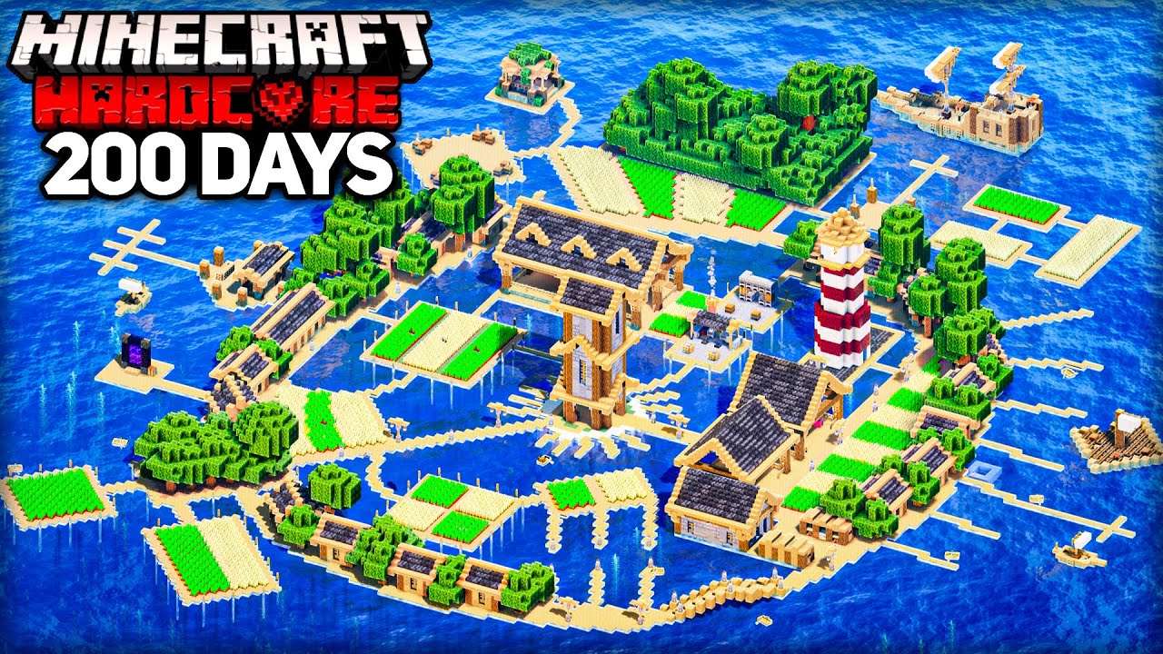 I Survived 200 Days in an OCEAN ONLY World in Minecraft Hardcore - YouTube