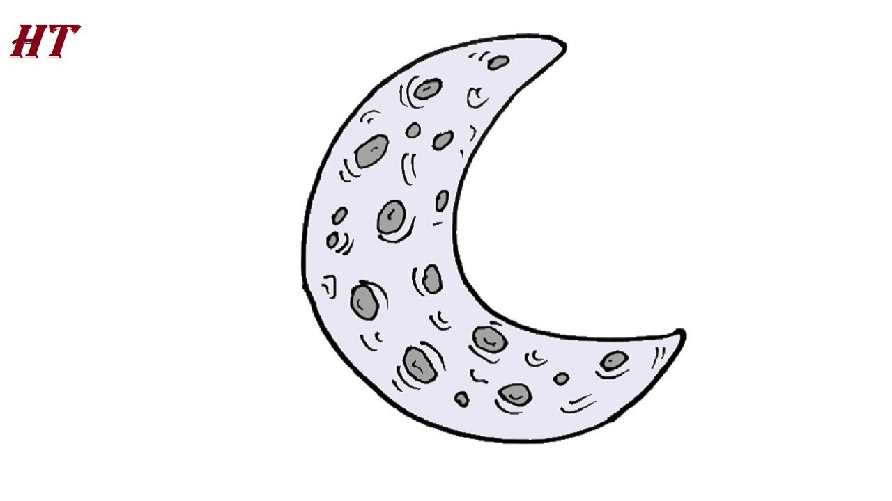 How to Draw a Crescent Moon Easy - YouTube