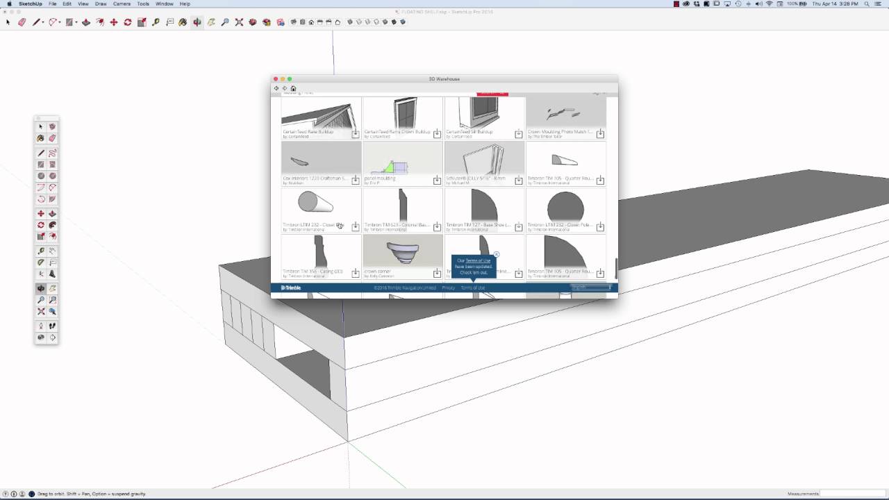 SKETCHUP: FOLLOW ME TOOL AND A FLOATING SHELF - YouTube