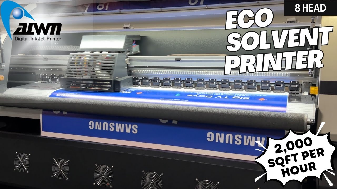 Allwin's New High-Speed Eco Solvent Printer (8 x i3200 Heads) - YouTube