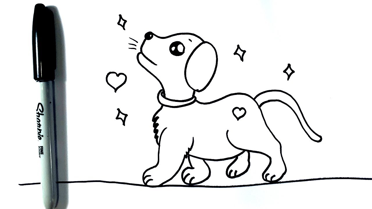 How To Draw A Little Dog Very Easy || Dog Drawing Step By Step Tutorial ...