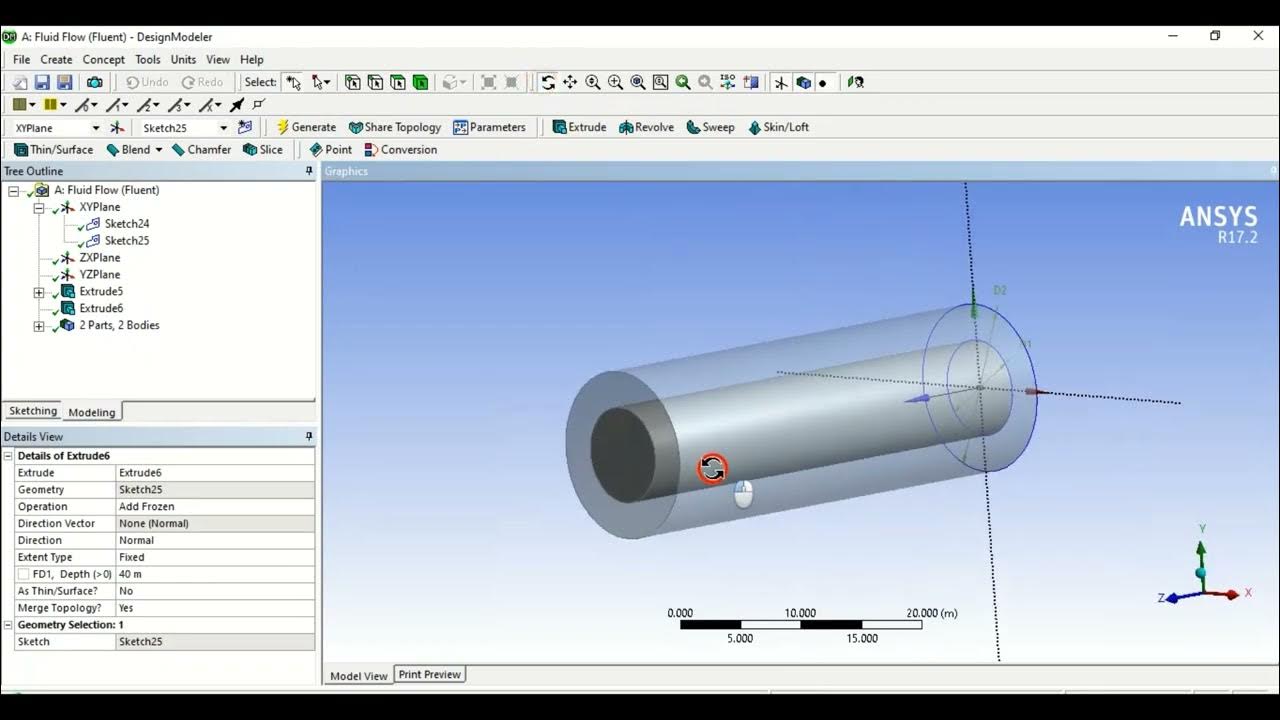 ANSYS FLUENT TUTORIAL FOR BIGINNERS. Make a Boolean to subtract two bodies (fluid from solid ...