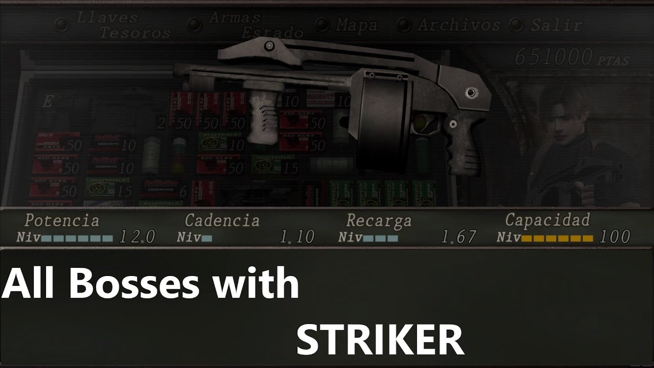Resident Evil 4 / TODOS LOS JEFES CON STRIKER / ALL BOSSES WITH STRIKER ...