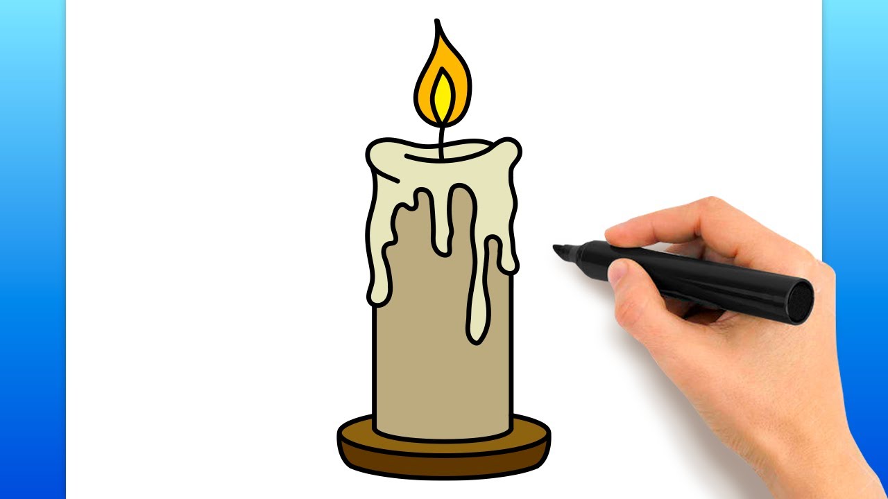 How To Draw A Candle (Easy Drawing Tutorial) - YouTube