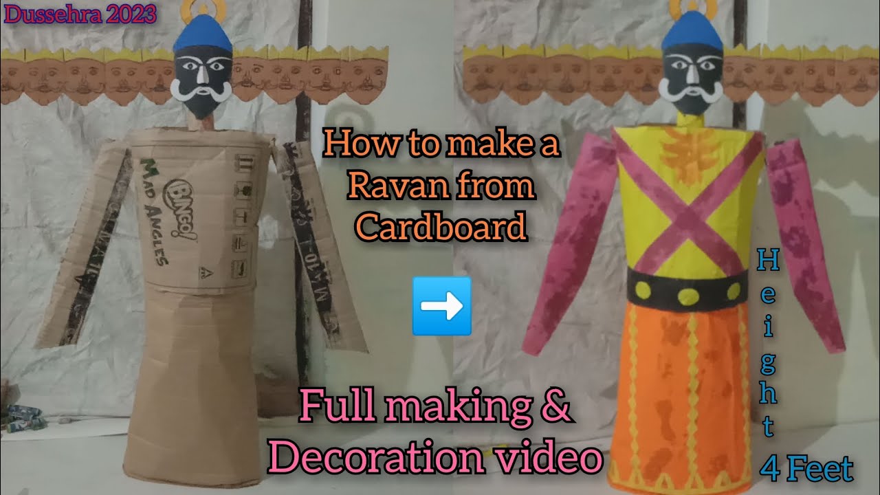 How to make a ravan from cardboard | 4 feet height | #trending # ...