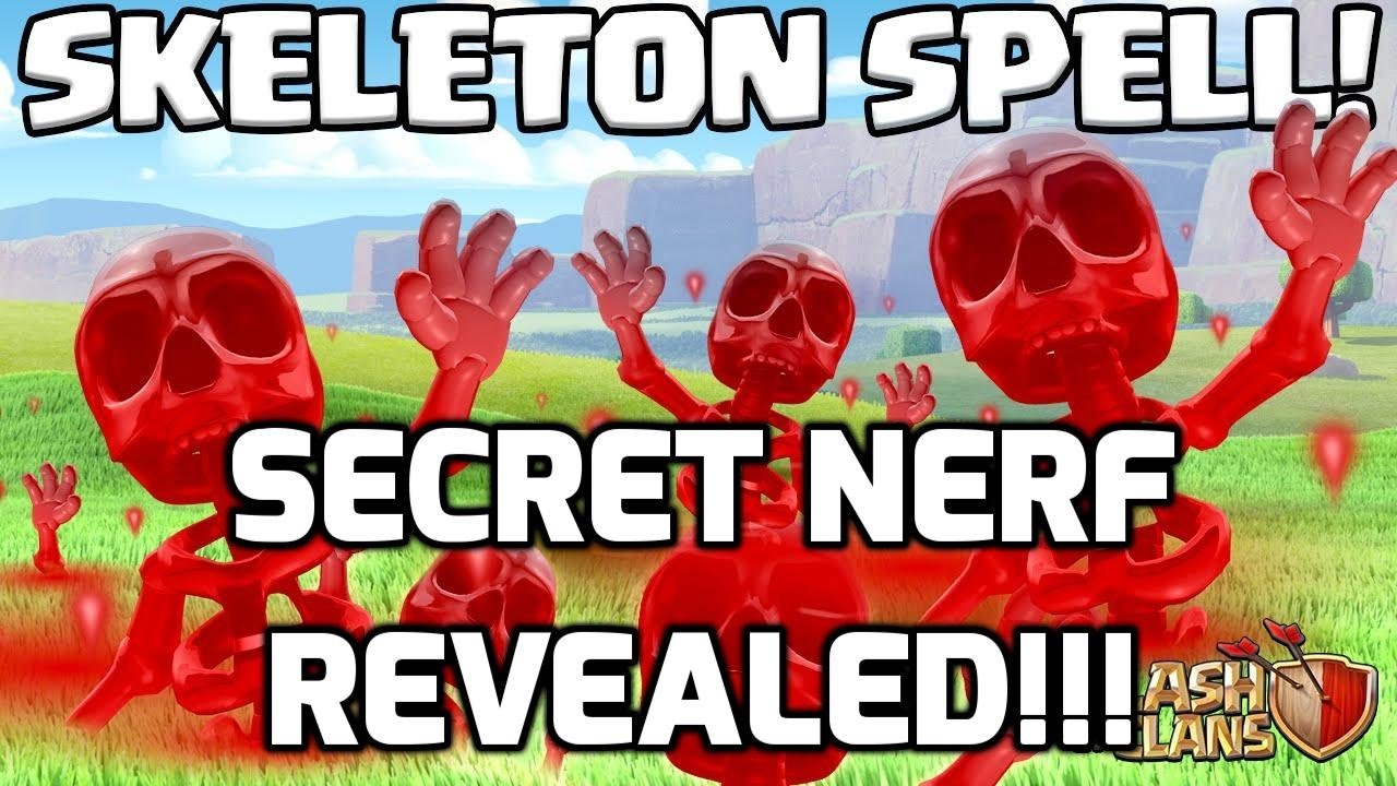 Clash of Clans - SKELETON SPELL SECRET NERF REVEALED!!! | MisterClash ...