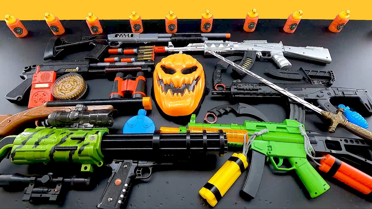 Ultimate Toy Gun Arsenal Unboxing! M249 Gatling Gun, AK-47, Sniper ...