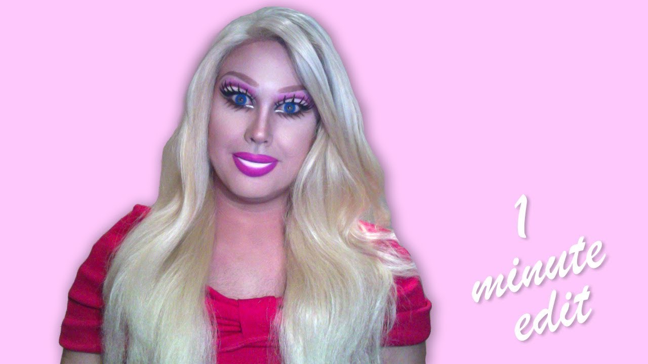 Barbie Doll Makeup - Male to Female Transformation (one minute time ...