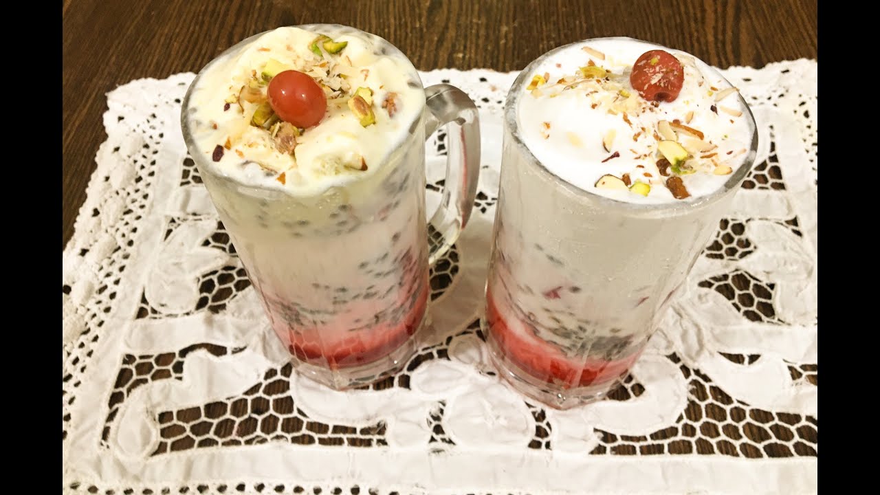 Falooda with homemade Falooda sev, noodles recipe by Sehar's Kitchen ...
