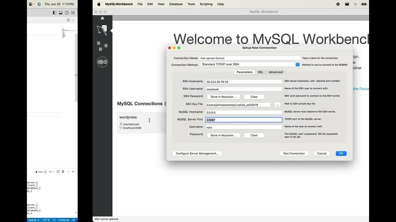 MySql Connect using Mysqlworkbench to a database that is on a server ...