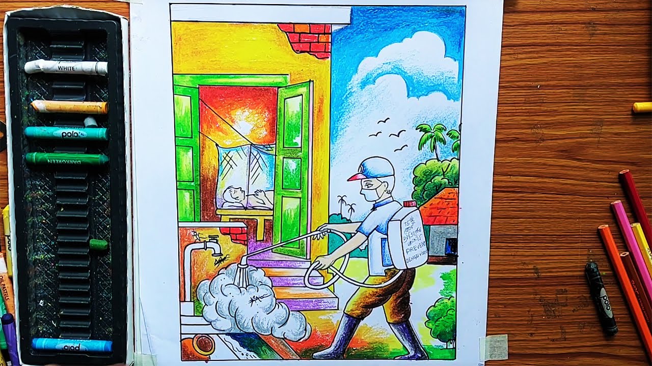 Dengue Awareness Drawing Step By Step for Drawing competition || Dengue ...