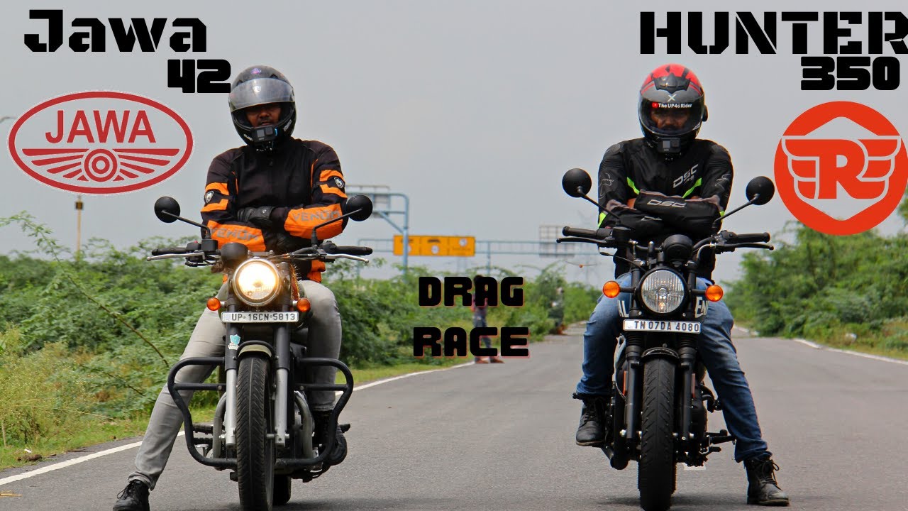 Royal Enfield Hunter 350 VS Jawa 42 Drag Race - YouTube