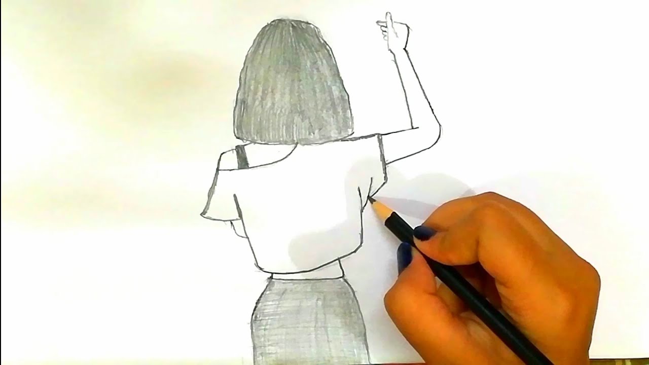 How to draw a girl's backside - pencil sketch- step by step / Drawing ...