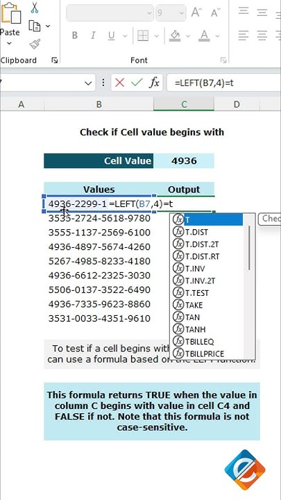 Validate Cell Start with LEFT and TRIM Functions in Excel #validation #left #trim #datanalytics ...