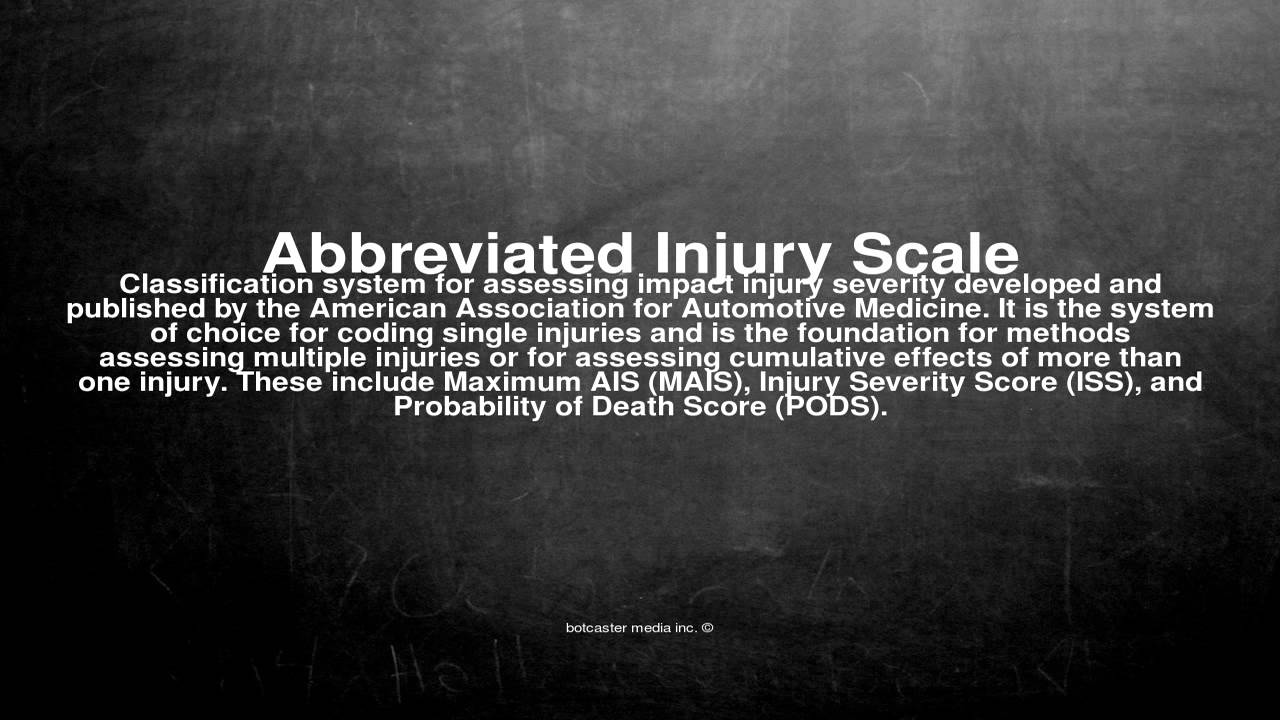 Medical vocabulary: What does Abbreviated Injury Scale mean - YouTube