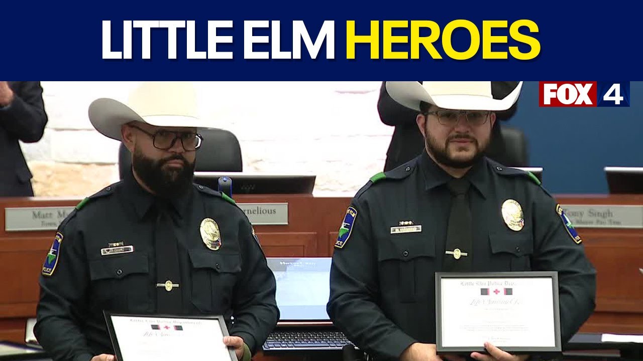 Little Elm Police save children from burning home - YouTube