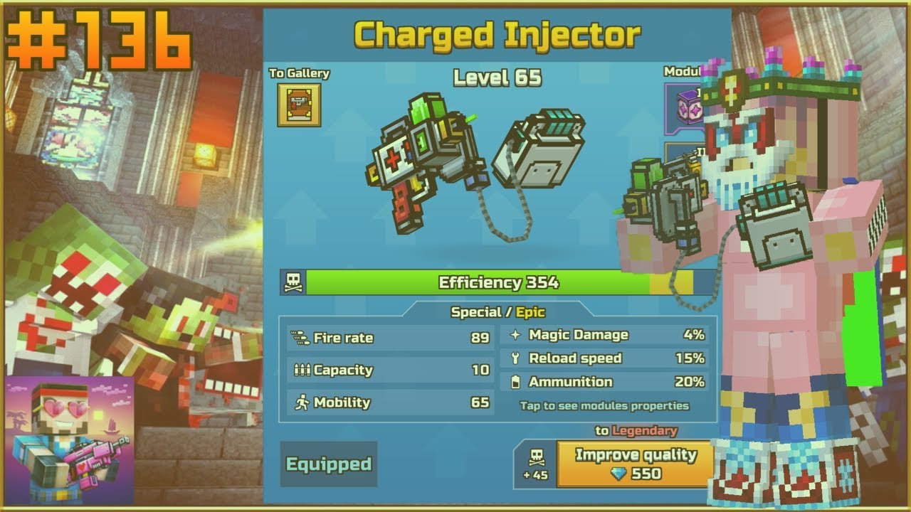 Pixel Gun 3D - Walkthrough Part #136 [Charged Injector & Review] - YouTube