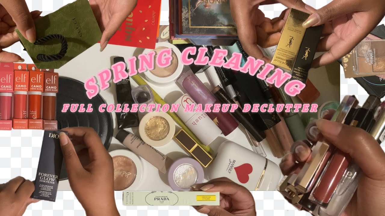 Full Collection Makeup Declutter | Spring Cleaning + Organizing New Makeup - YouTube
