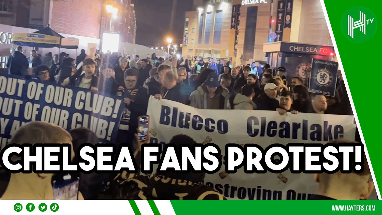 Chelsea PROTESTS! Abramovich & Mourinho CHANTS as fans vent ANGER at ...